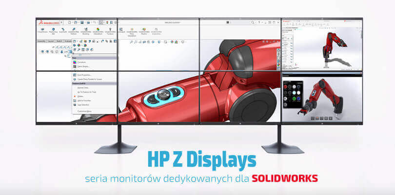Projektowanie w SOLIDWORKS na wielu ekranach – monitory HP